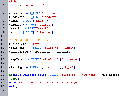 Contoh Aplikasi Web Registrasi Sederhana Menggunakan PHP MySQL