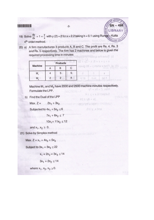 Numerical Analysis and Linear Programming Bangalore University 2014 ...