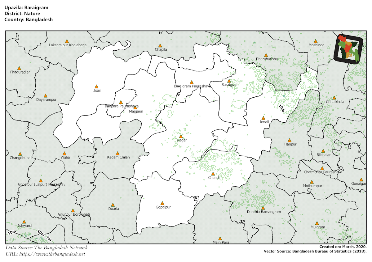 Mouza & Land Use Maps of Baraigram Upazila, Natore, Bangladesh ...