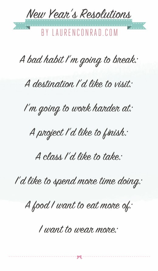 Prettyrandomthings 2014 My New Years Resolutions
