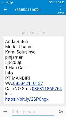 Pusat Informasi penipuan SMS | Daftar Nama Penipu SMS