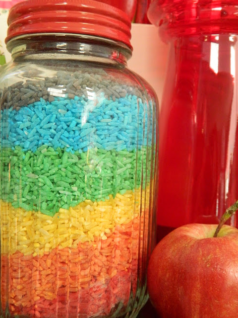 the vintage umbrella: Rainbow rice