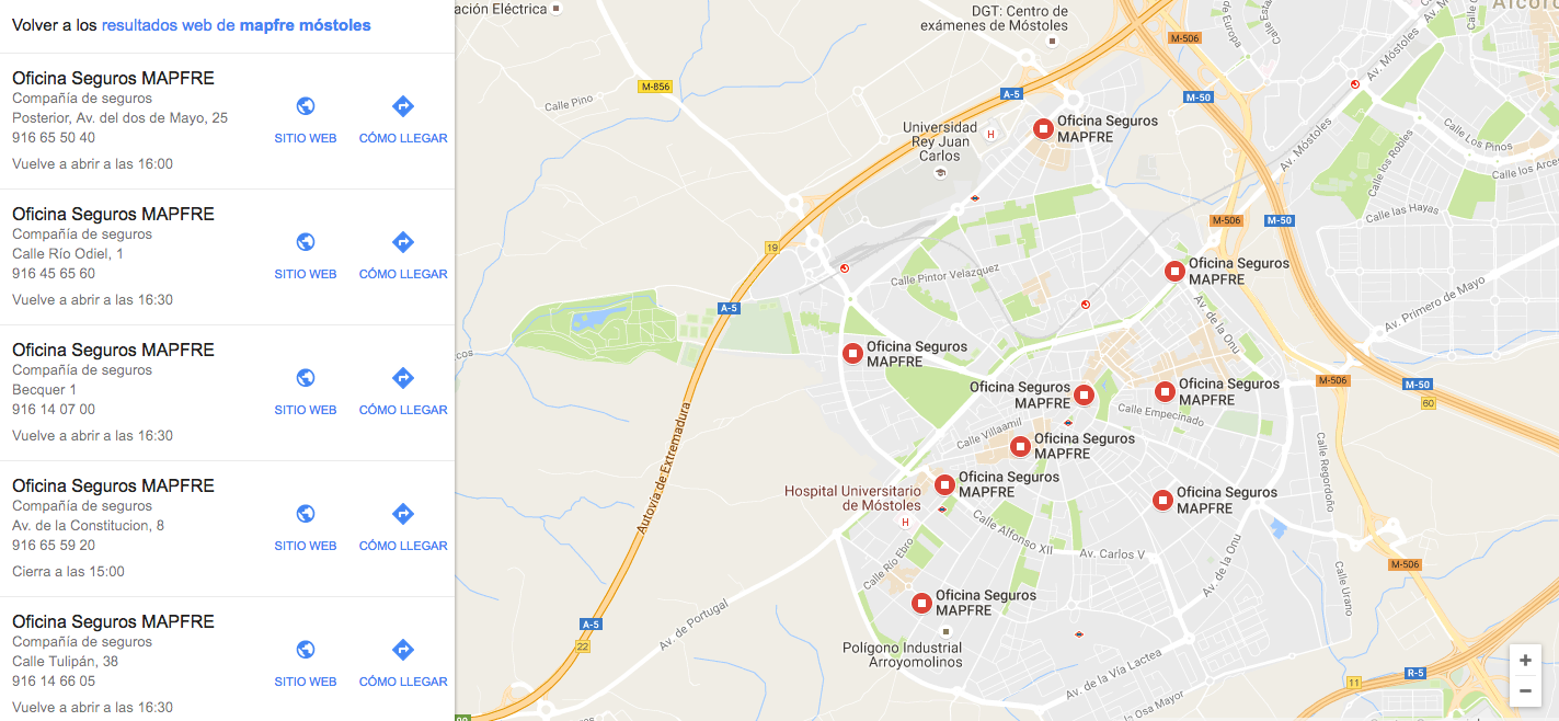 Seguros Mapfre en Móstoles