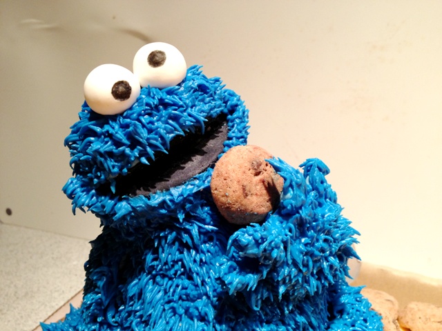 Jordbærkagen: Cookie Monster fra Sesame Street