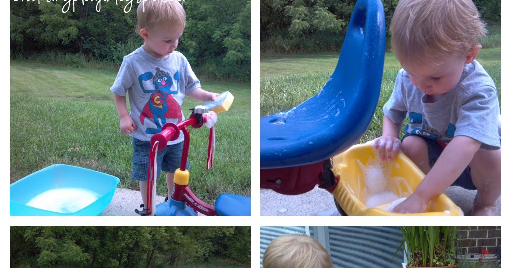 Crafting Play: Toddler Bike Wash (Small Space Edition)