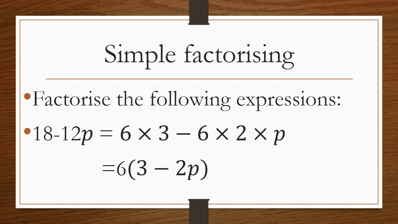 Math 9: Chapter 4: ALGEBRAIC MANIPULATION