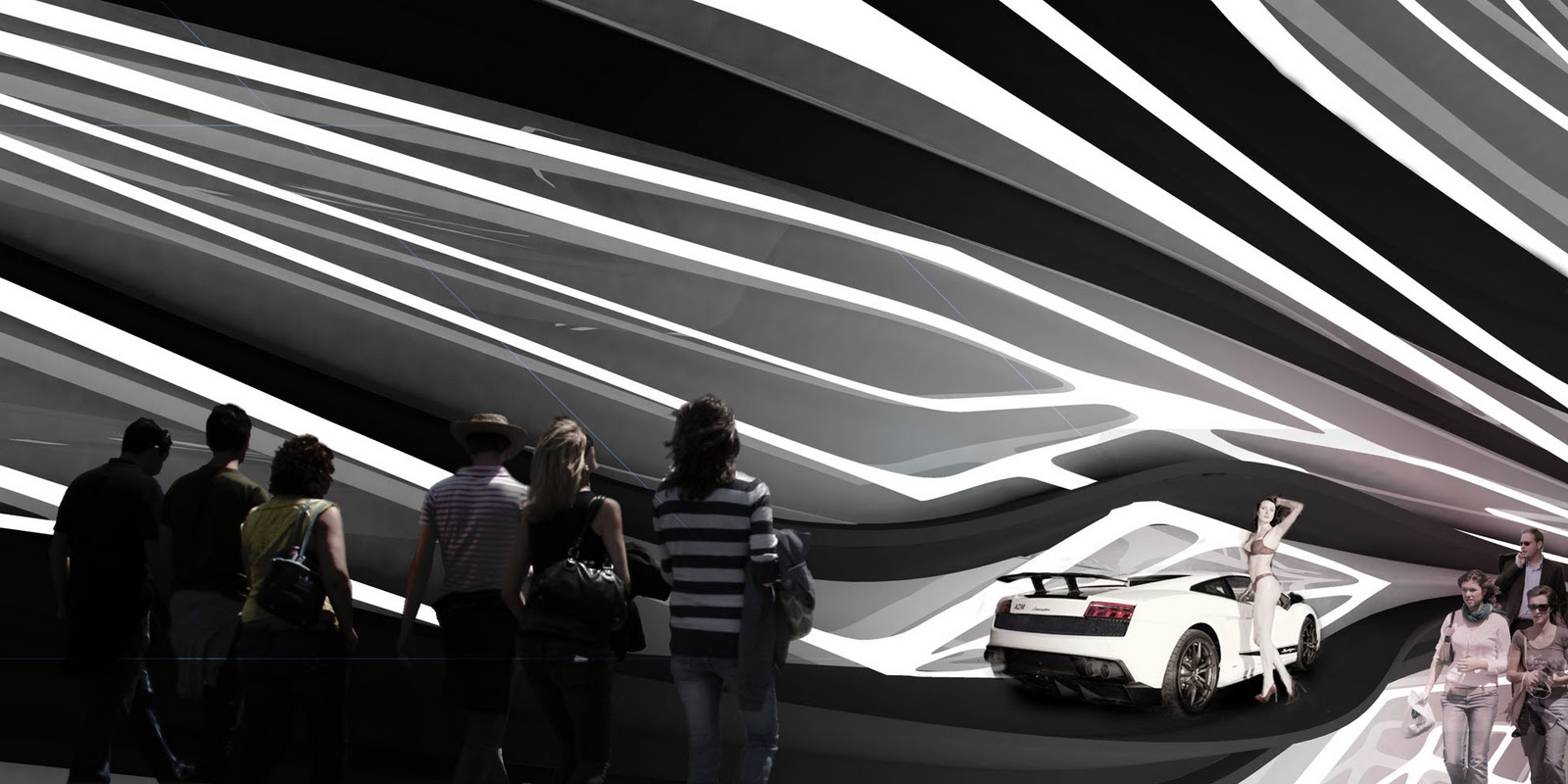 Car Showroom Render Design