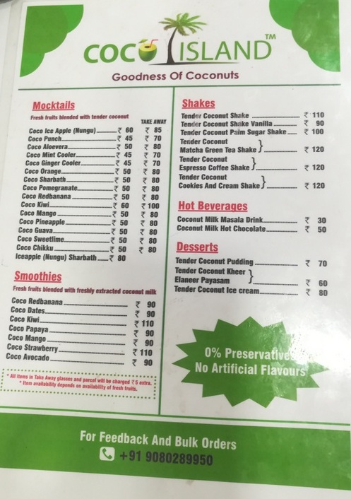 Coco island, Velachery- great café for coconut based items - eNidhi ...
