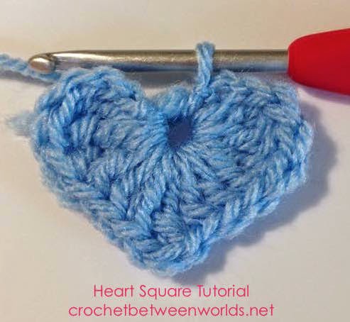 Crochet between worlds: PATTERN: Mini Heart Square Tutorial