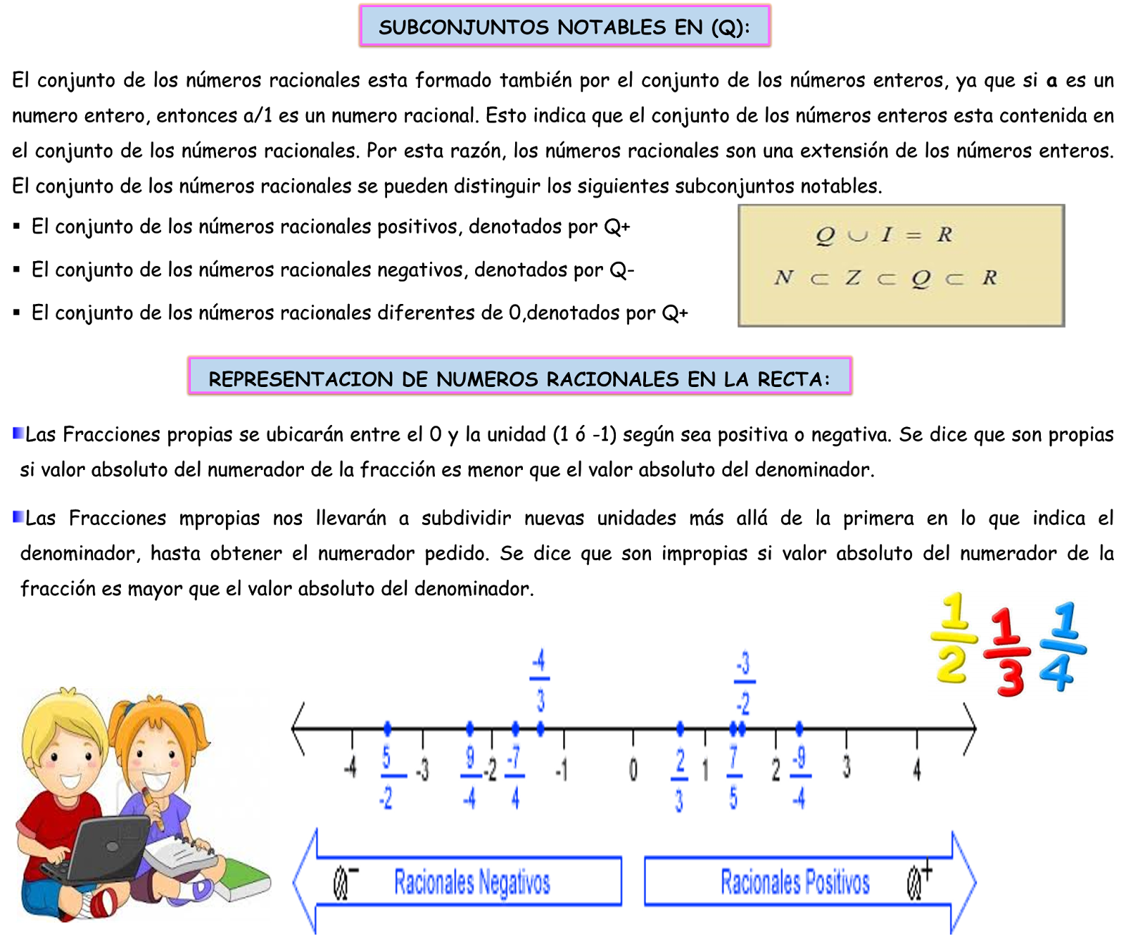 Números Racionales (Q): NÚMEROS RACIONALES (Q)