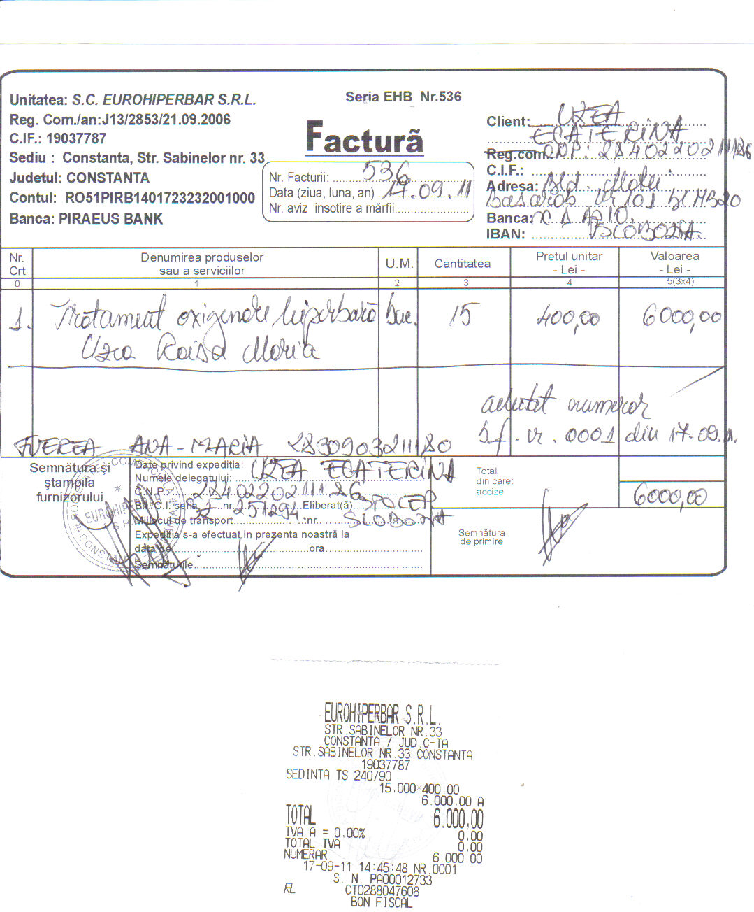 Facturi si acte medicale ~ Pentru Raisa