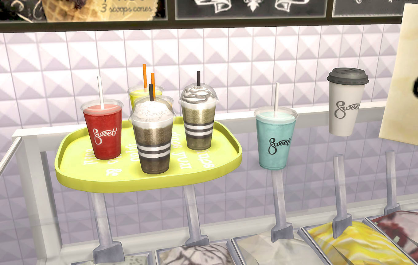 Sims4 Sweet Ice Cream Set 冰淇淋物件組 [Ruby Red Sims]