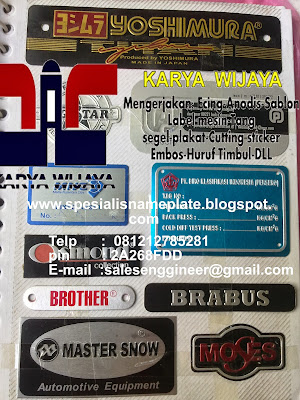 spesialis nameplate dan jasa pembuatan namplate: Jasa pembuatan nameplate