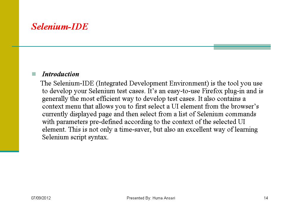 All about testing: Selenium Overview