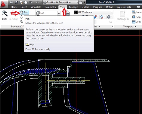 PAN Moves the drawing display - AUTOCAD DESIGN SIMPLE TUTORIAL