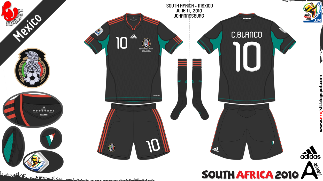 Kit Design, by eroj: 2010 Mexico (Home e Away)