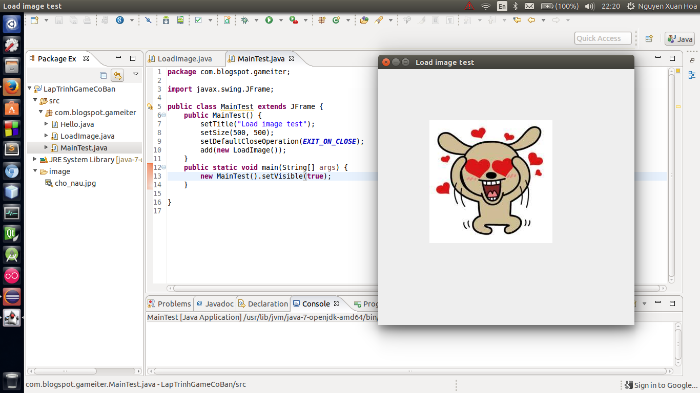 Lập trình game java cơ bản - Vẽ hình lên frame - Chia sẻ để thành công