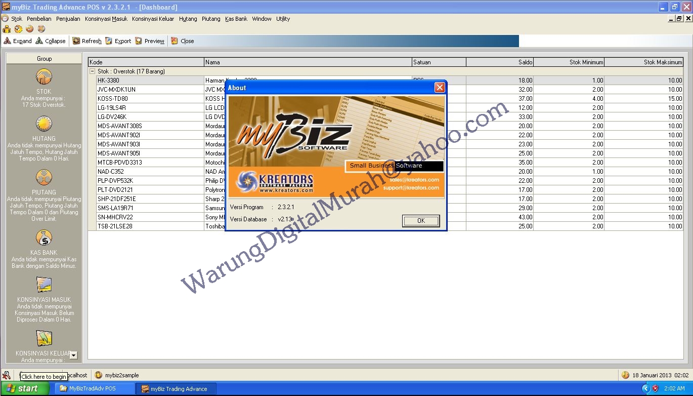Warung Digital Murah: Crack MyBiz v2.3.21 MURAH!