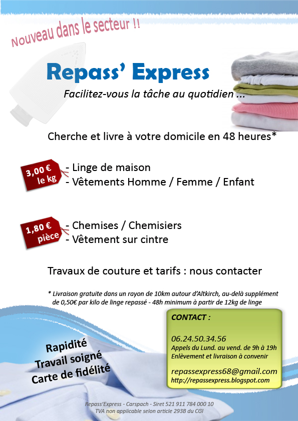 Repass'Express: Création d'une entreprise de service aux particuliers ...