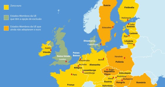 geografia e ensino de geografia | blog: mapa da Zona Euro em 2017