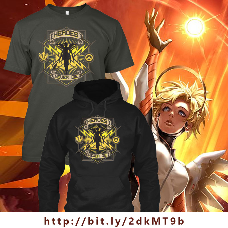 Coolest Overwatch Shirts: Heroes Never Die - Overwatch Mercy Shirt Design