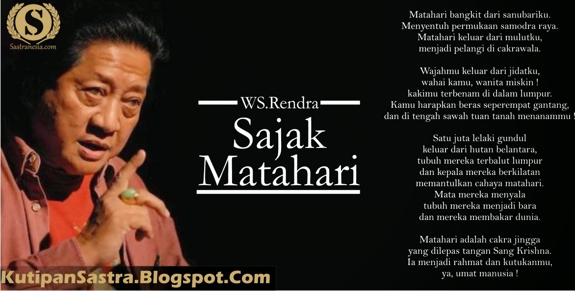 Rendra dan Sajak Matahari | Kutipan Sastra