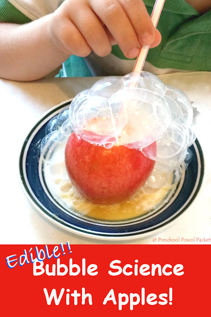 Edible Bubble Science Experiment With Apples! | Preschool Powol Packets