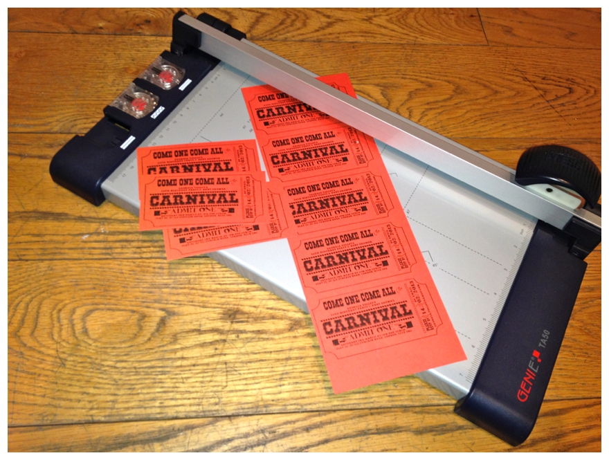 Carnival Wedding: DIY Invitation Tickets