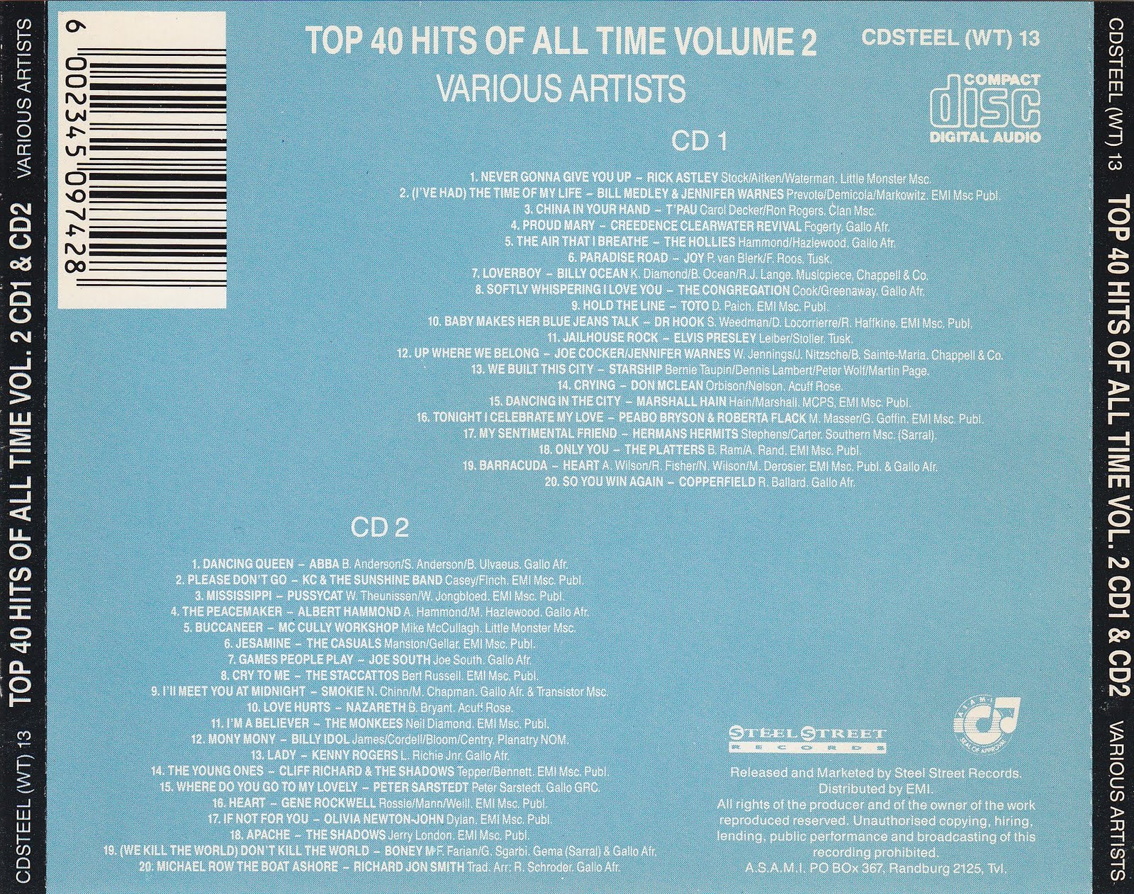 RETRO DISCO HI-NRG: VA - TOP 40 HITS OF ALL TIME - Volume 2 (CD Set ...
