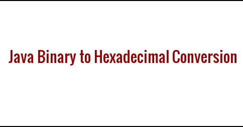 binary to hexadecimal java function