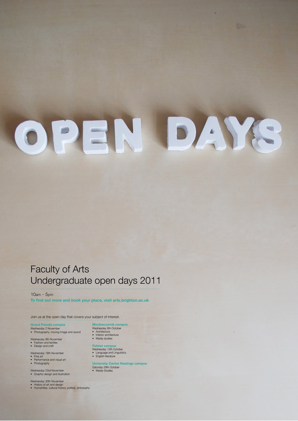 Georgia Wallace Davies: Open Day poster