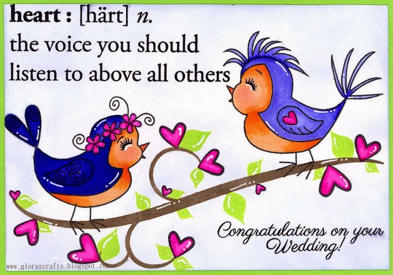 Glora's Crafts: Bird Wedding Card