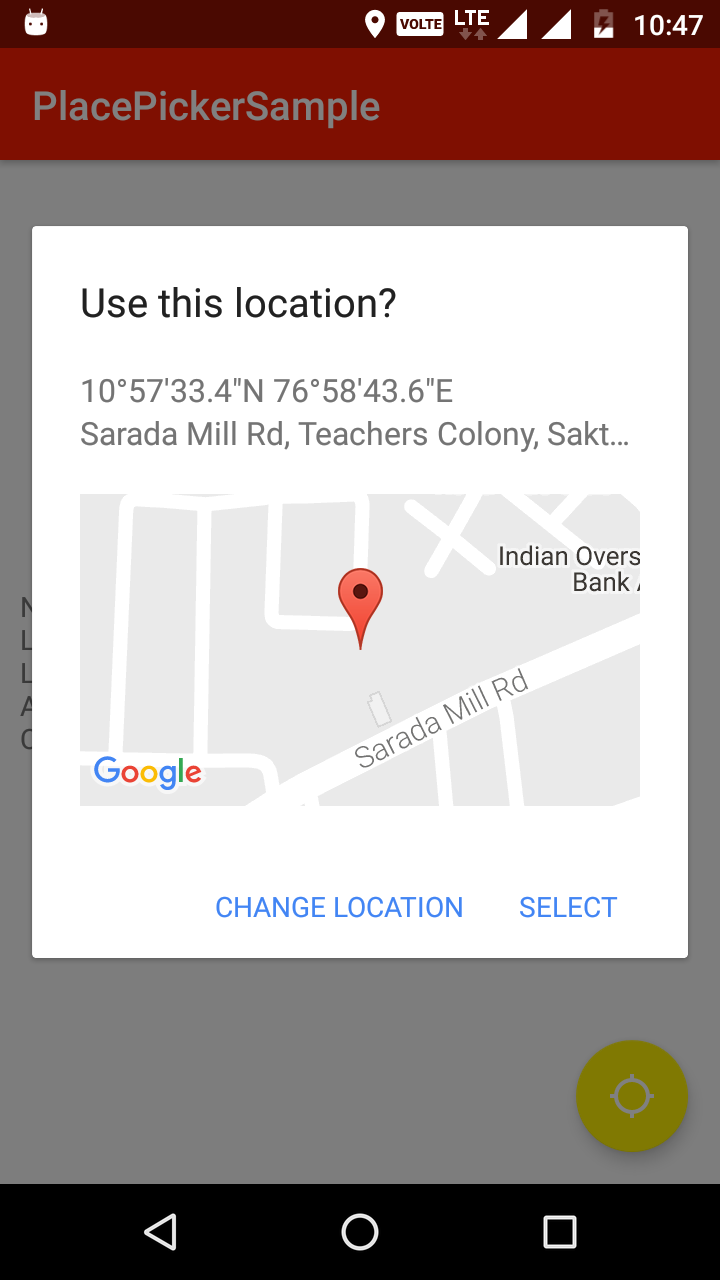 Android Place Picker API