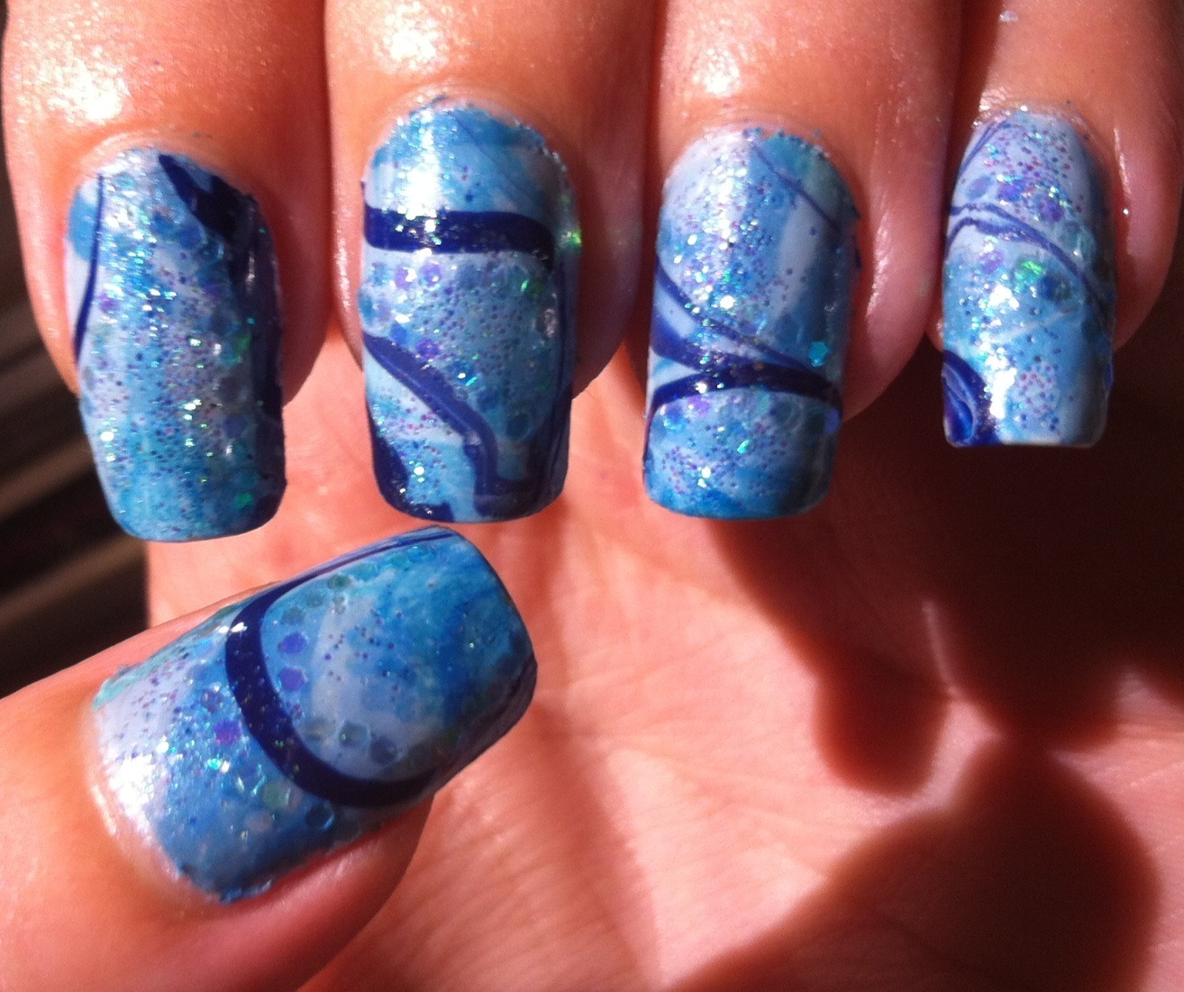 Nerdy nails!: Water Marble!