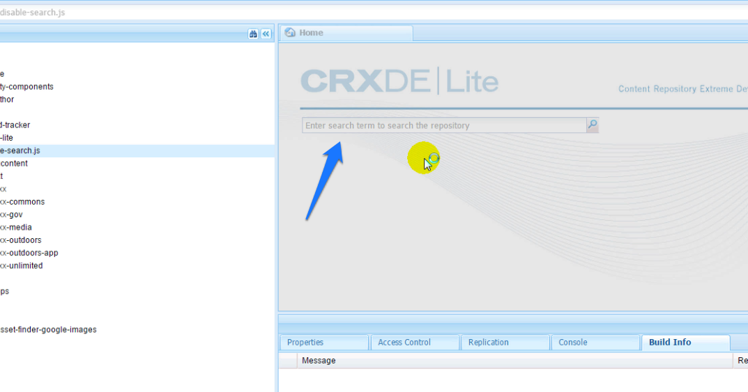 Experiencing Adobe Experience Manager (AEM, CQ): AEM 6 SP2 - Disable Search Boxes in CRXDE Lite