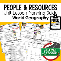 World Geography Lesson Plan Guides, World Geography Pacing Guide, World ...