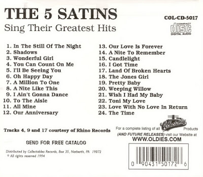 ENTRE MUSICA: THE 5 SATINS - Sing Their Greatest Hits