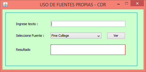 Usando Fuentes Propias para Aplicaciones en Java - Codigo de Relleno