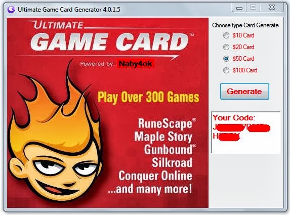 ultimate game card generator