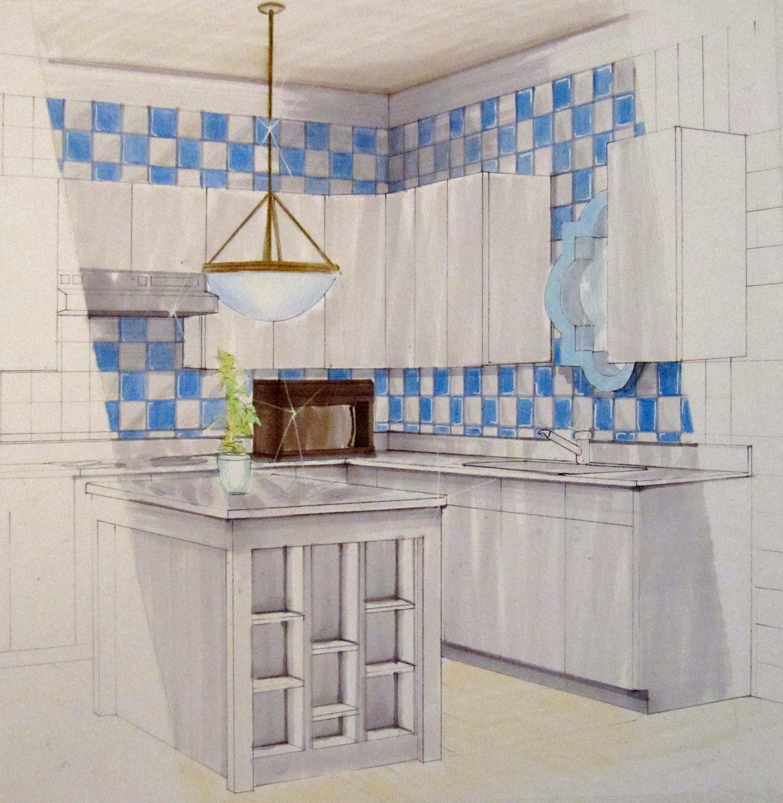 Thoughts and Ideas of a Design Student: Interior Rendering with Markers