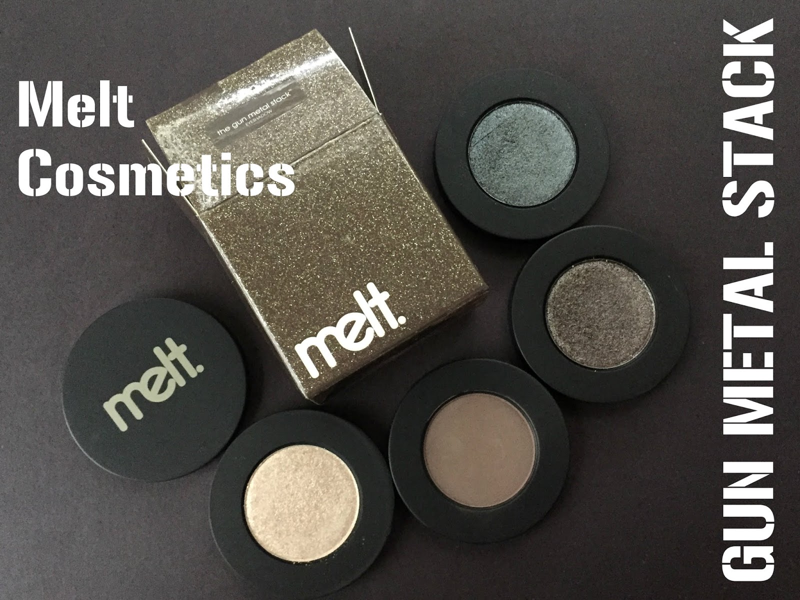 Melt Cosmetics Gun Metal Eyeshadow Stack + Gerard Cosmetics Double Shot ...