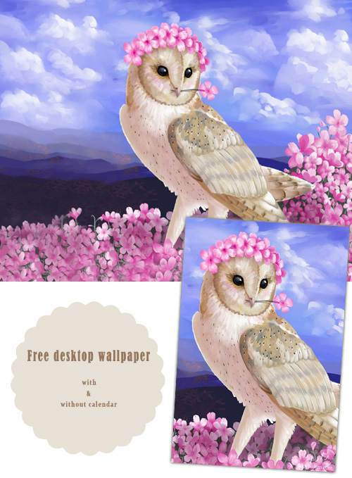 Spring Owl Desktop Background