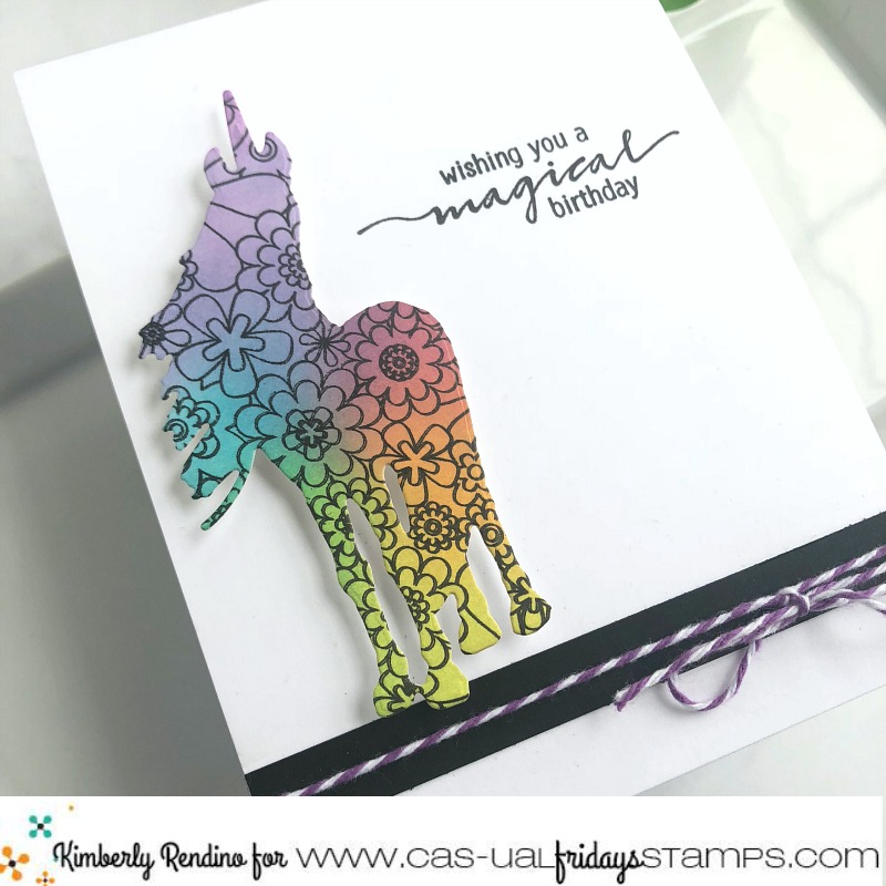 CAS-ual Fridays Stamps: Rainbow Unicorns x2!