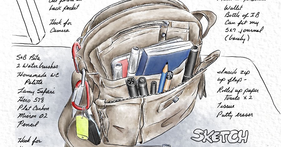 sbwatercolors and sketching: Latest Sketching Bag / Handbag
