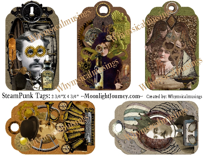 Ivory Pumpkin: Steampunk Tags by Moonlight Journey