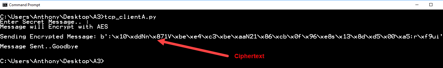Python Coding- Encrypted Client/Server TCP Communication