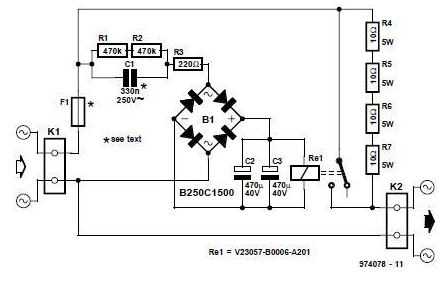 Rangkaian Soft Start atau Inverator Sederhana | skema rangkaian elektro