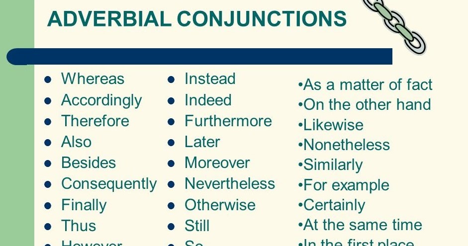 Conjunctive adverbs - English Grammar A To Z