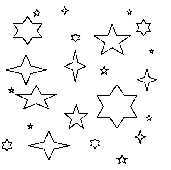Planse cu STELE de colorat pentru copii - 81 :: Fise de lucru - gradinita